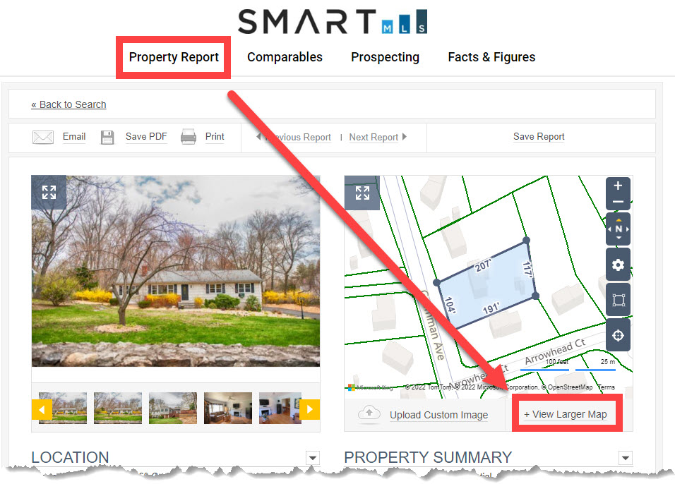 Map view and layers – SmartMLS Tax
