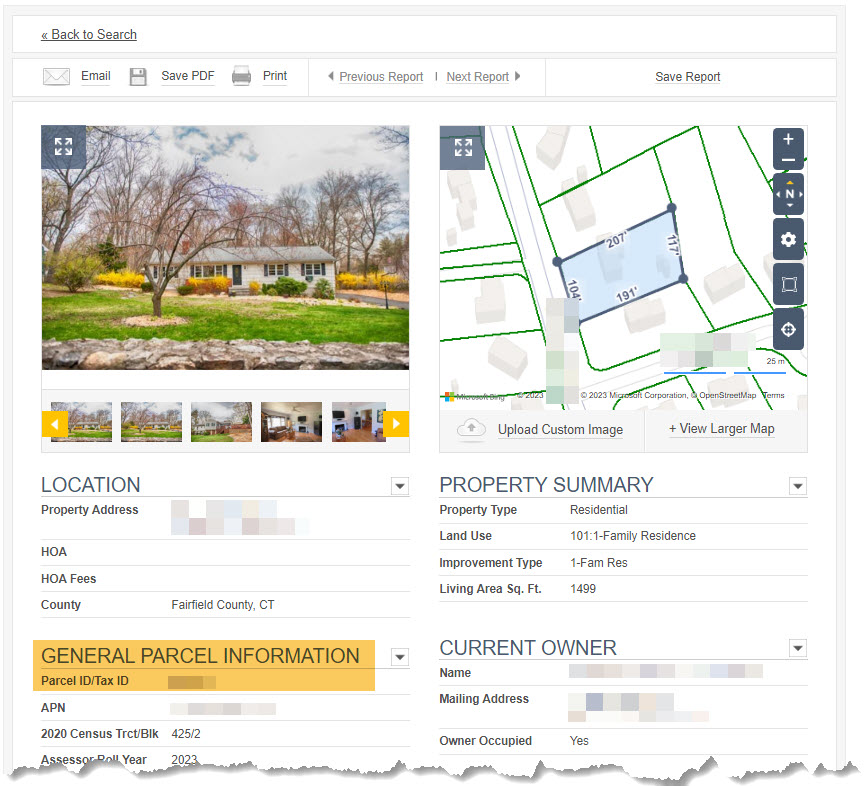 Find parcel ID in SmartMLS Tax – SmartMLS Tax